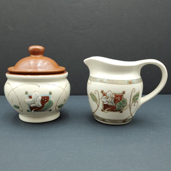 Pfaltzgraff | Dining | Pfaltzgraff Mission Flower Creamer Sugar Bowl ...